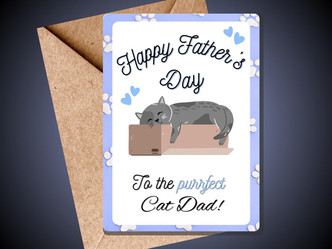 Cat Father’s Day Card Printable | Funny Cat Dad Card | Instant Download ...