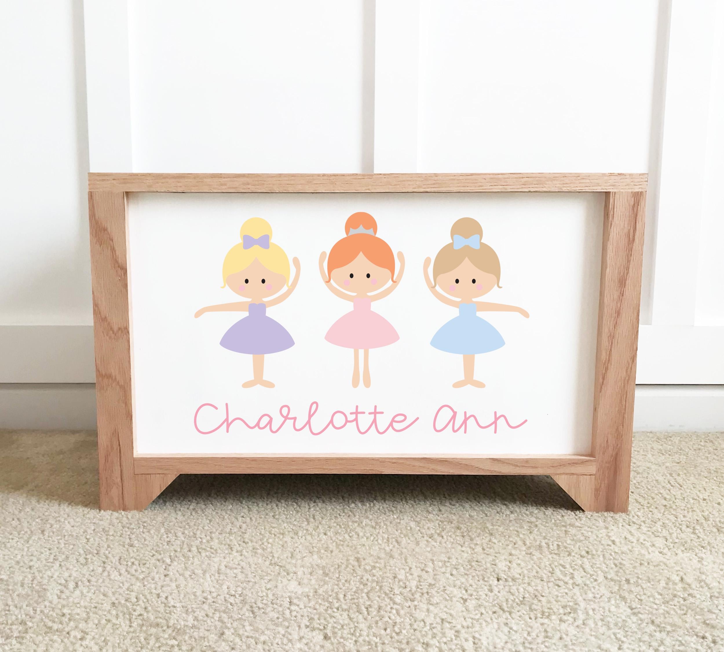 Personalized Ballerina Toy Box: Handcrafted Wood Toy Chest - Etsy