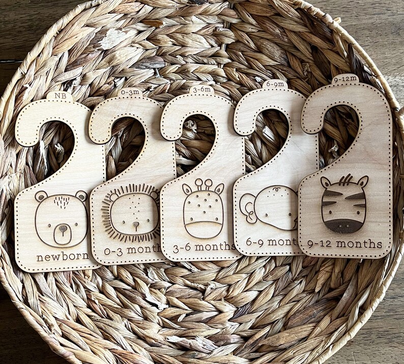 Safari Animals Baby Closet Organizers - Hanging Closet Divider ...