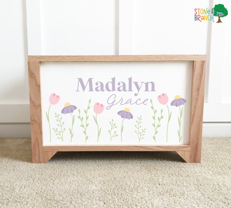 Wildflower Toy Chest Girls Room Personalized Toy Box Handmade Chest 1st ...