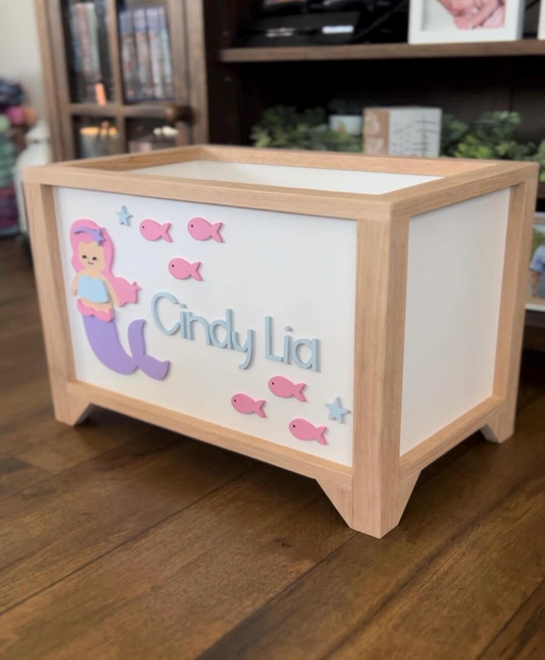Mermaid Toy Box - Personalized Wood Toy Box - Handcrafted Wood Toy ...