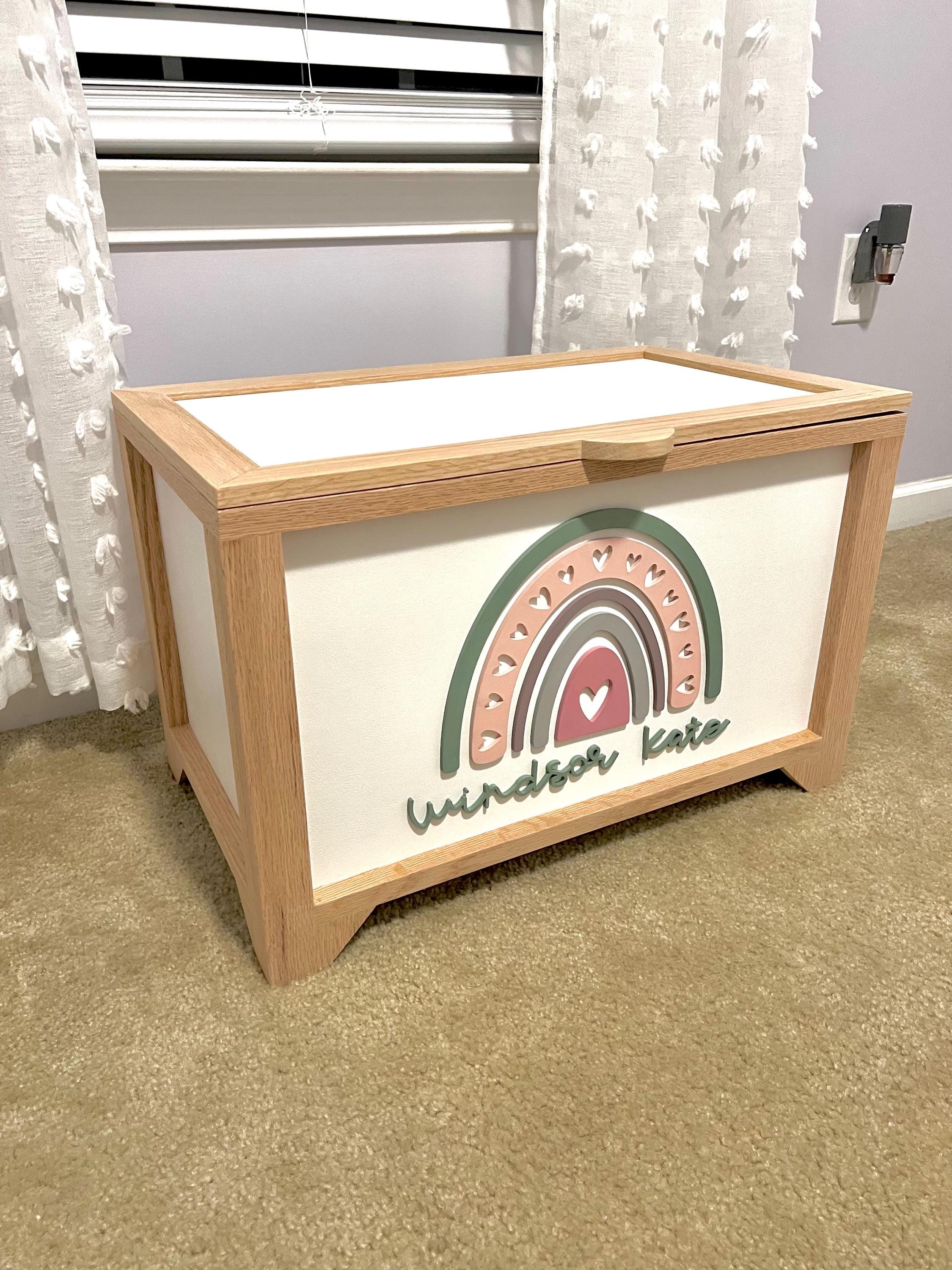 Rainbow Toy Box Personalized Wood Toy Box Handcrafted Wood Toy Chest ...
