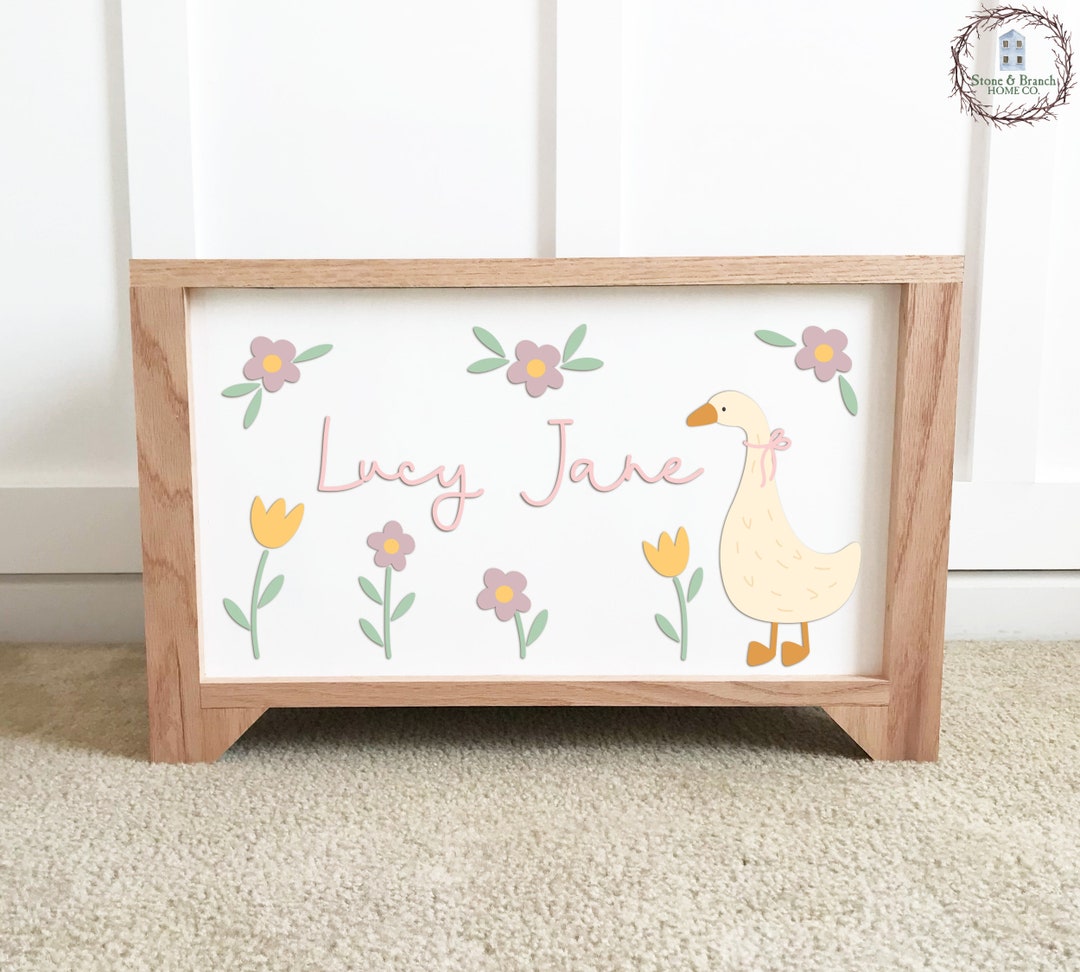 Daisy and Goose Toy Box Personalized Wood Toy Box - Etsy