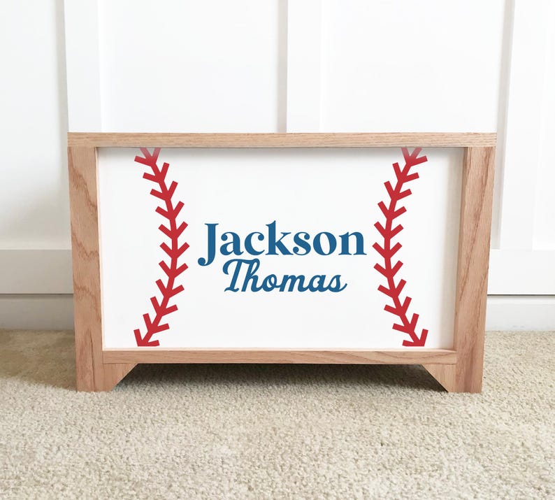 Baseball Personalized Wood Toy Box Handcrafted Wood Toy Chest Toy ...