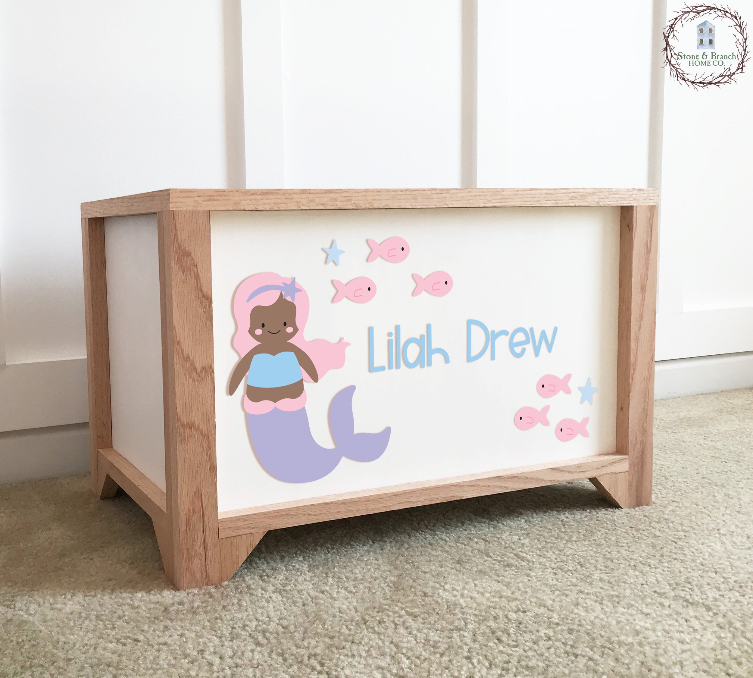 Mermaid Toy Box Personalized Wood Toy Box Handcrafted Wood - Etsy