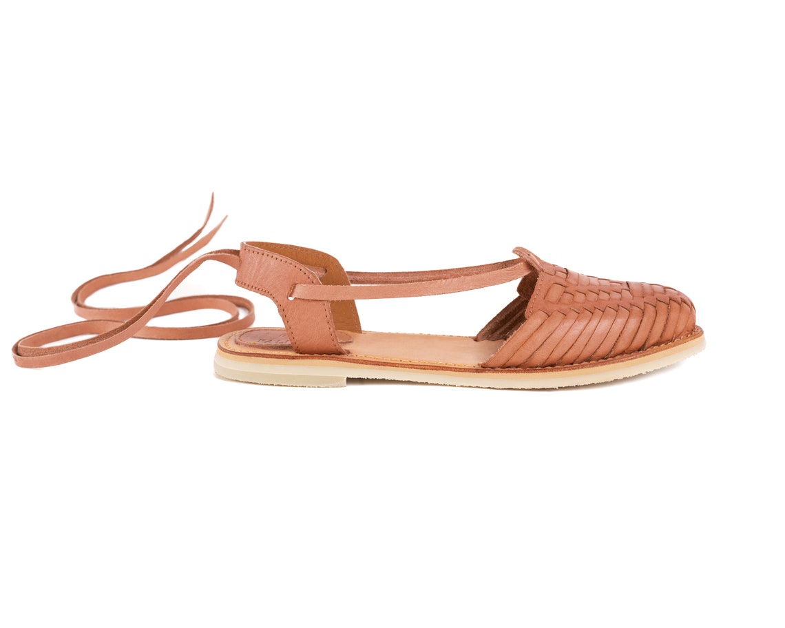 RAQUEL™ Gladiator Leather Huarache Sandal. Walnut Color. - Etsy