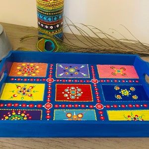 Hand Painted Wooden Tray - Etsy