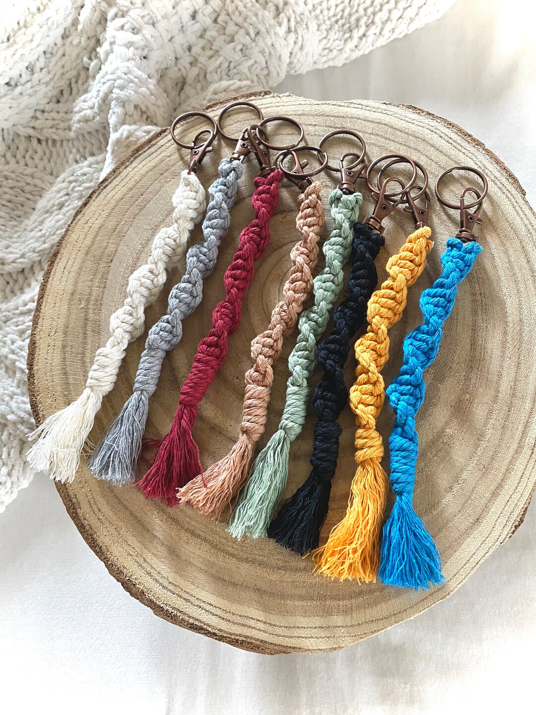 Twisted Macrame Keychains - Etsy
