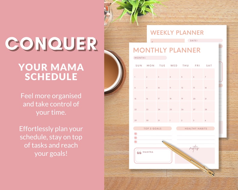 Busy Mom Planner Digital Household Planner, Home Organization Planner ...