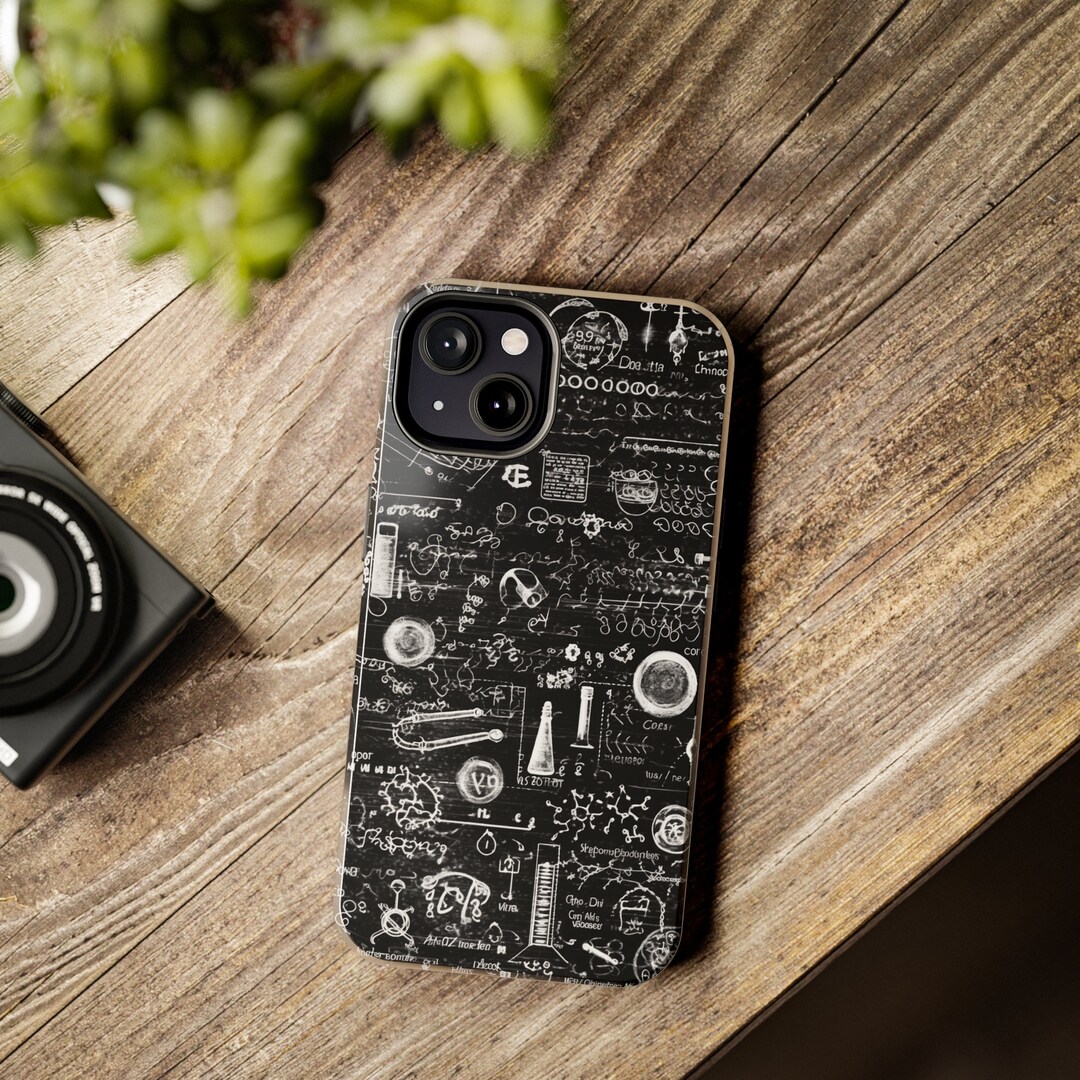 White Chalk Stretch on A Chalkboard iPhone Cases I iPhone 14 13 12 Pro ...