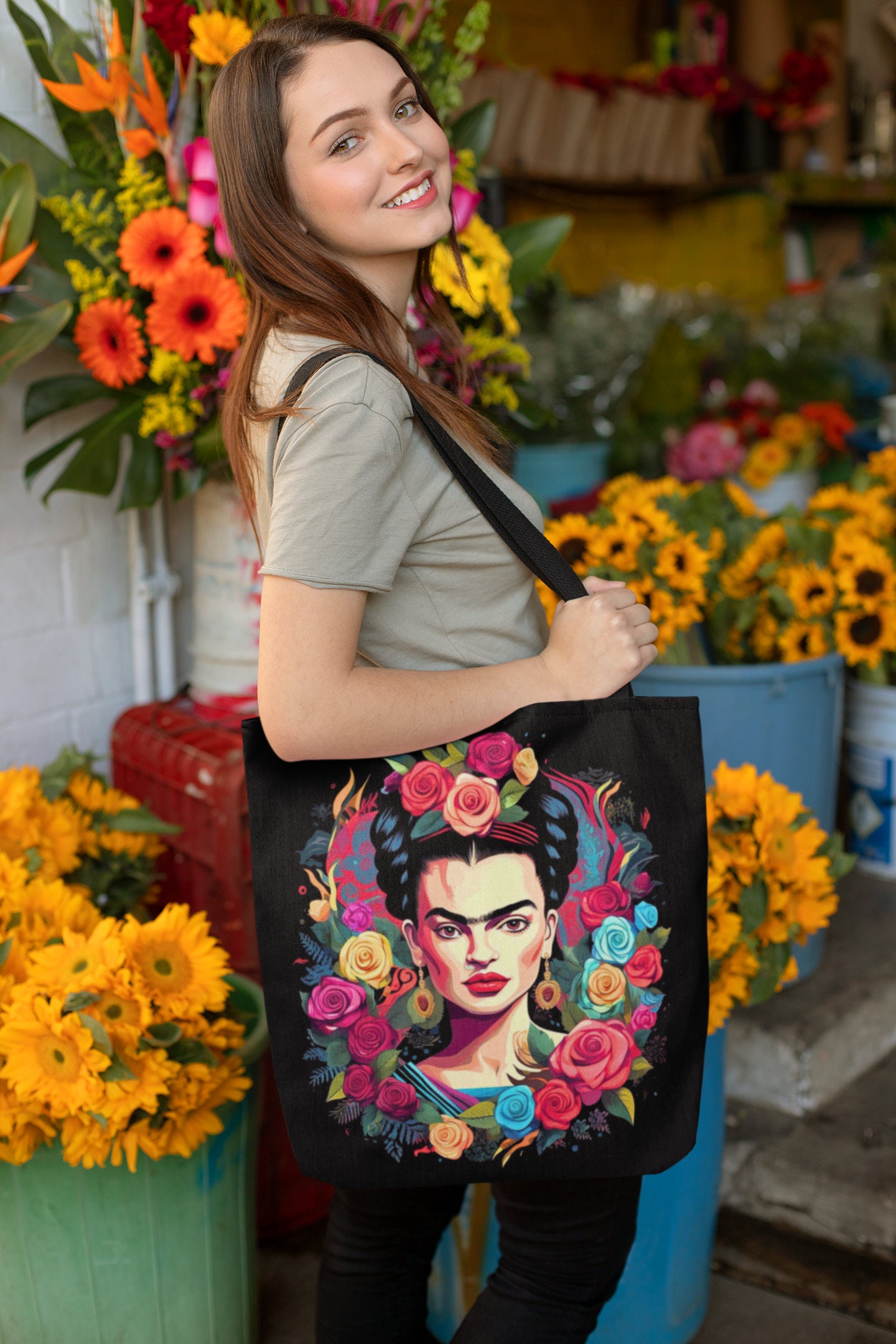 Frida Tote Bag I Frida Inspired Bag I Frida Kahlos I Marketer Tote Bag I Bagged Gifted Tote I ...