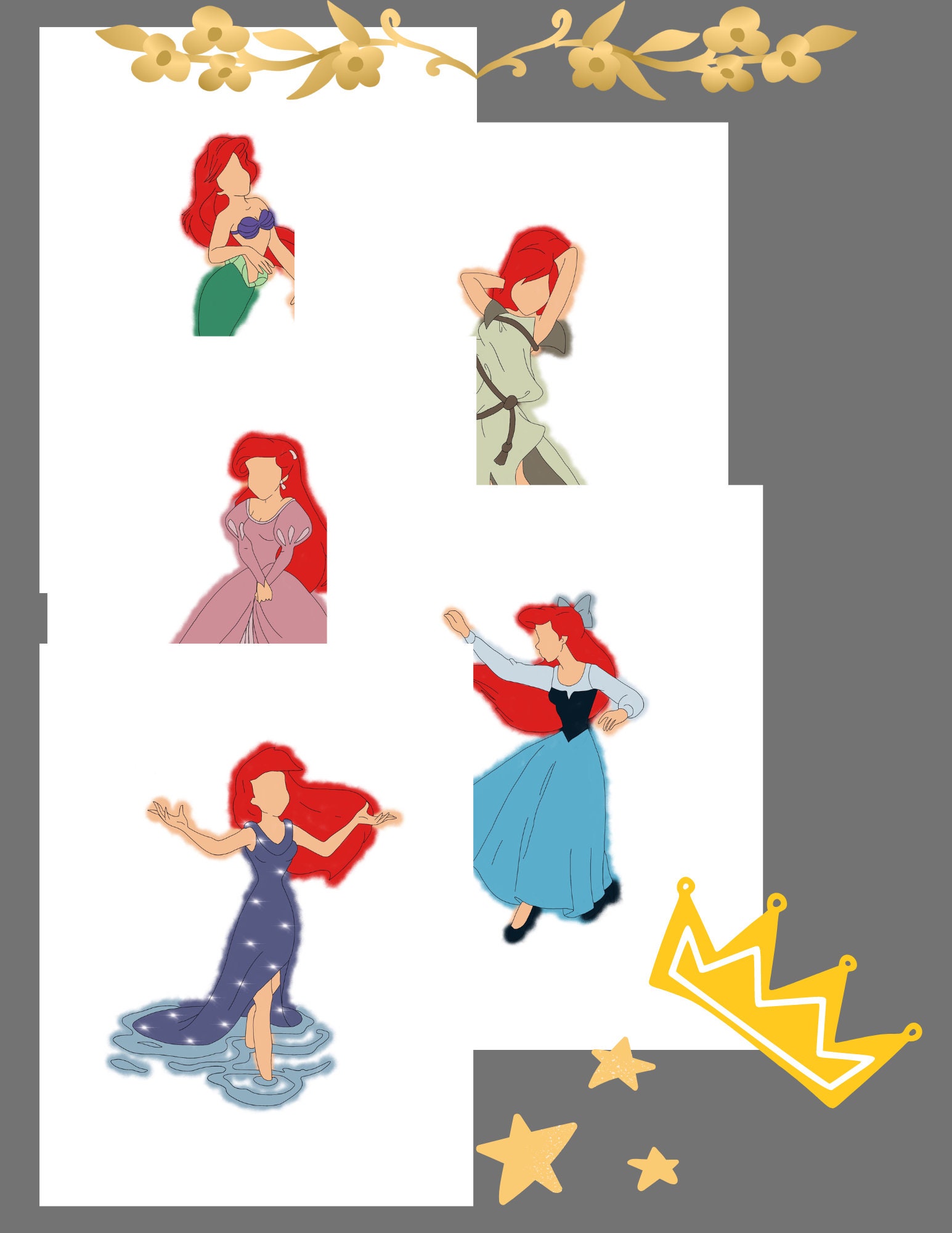 Princess Digital Prints - Princess Ariel - Digital Download - Prints - Etsy