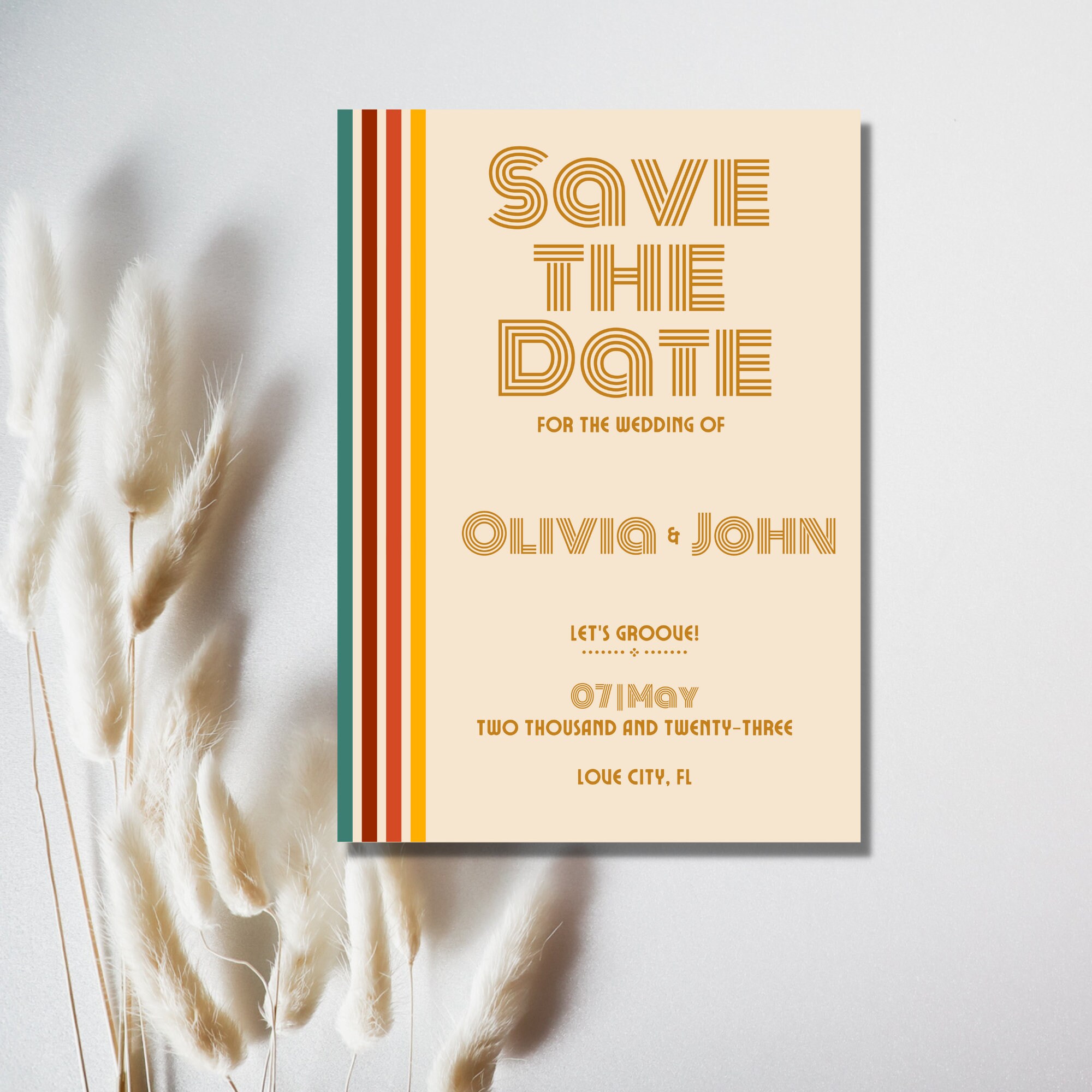 Retro Save the Date Template Printable Instant Download Editable Save ...