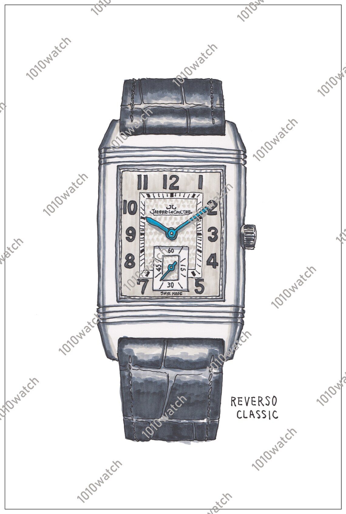 Digital Download Art Jaeger-lecoultre REVERSO Classic Illustration - Etsy