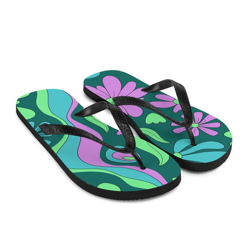 Flip Flops Floral Mondegreen Phish Shoes - Concert Sandals - Unisex - Etsy