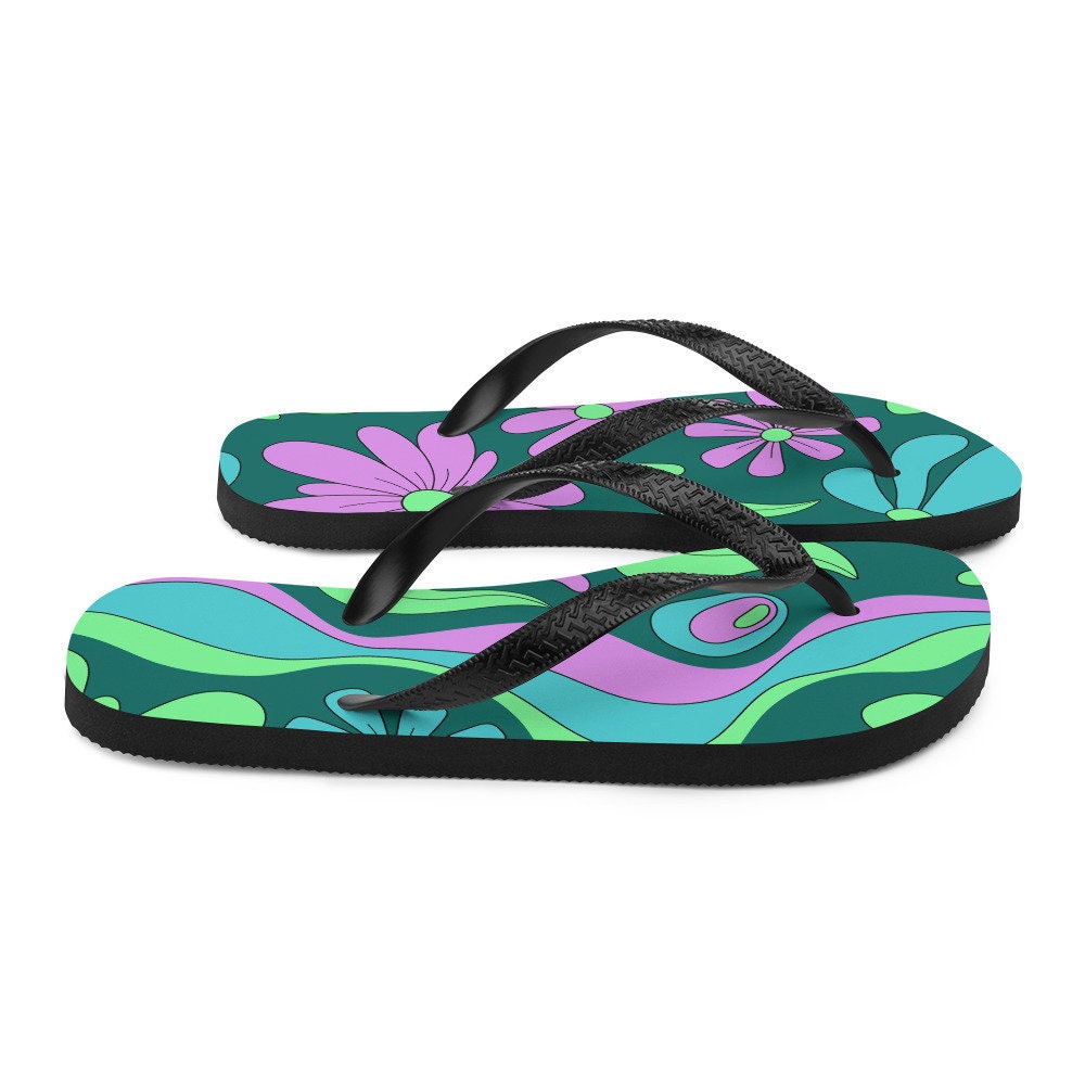 Flip Flops Floral Mondegreen Phish Shoes - Concert Sandals - Unisex - Etsy