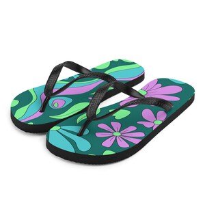 Flip Flops Floral Mondegreen Phish Shoes - Concert Sandals - Unisex - Etsy