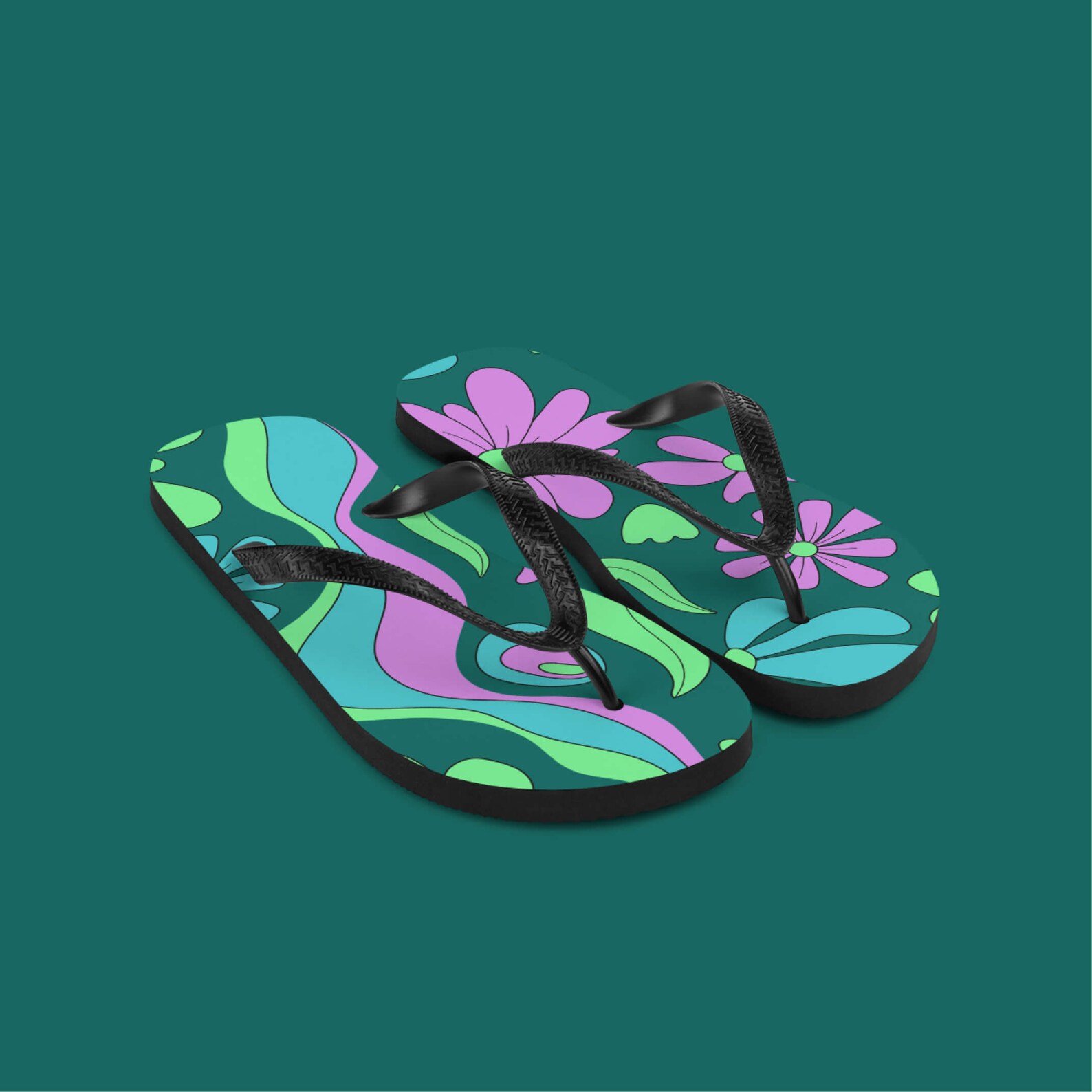 Flip Flops Floral Mondegreen Phish Shoes - Concert Sandals - Unisex - Etsy