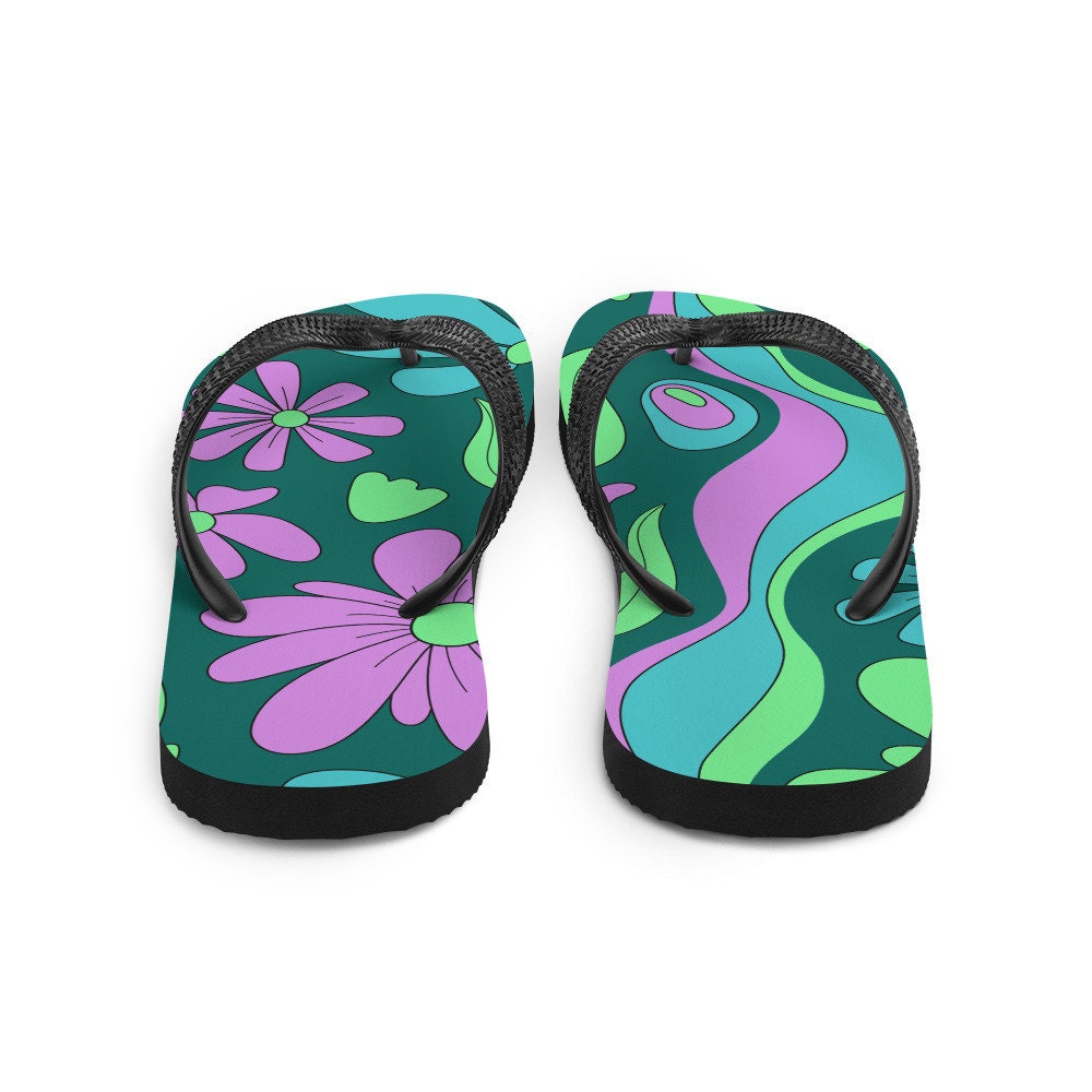 Flip Flops Floral Mondegreen Phish Shoes - Concert Sandals - Unisex - Etsy