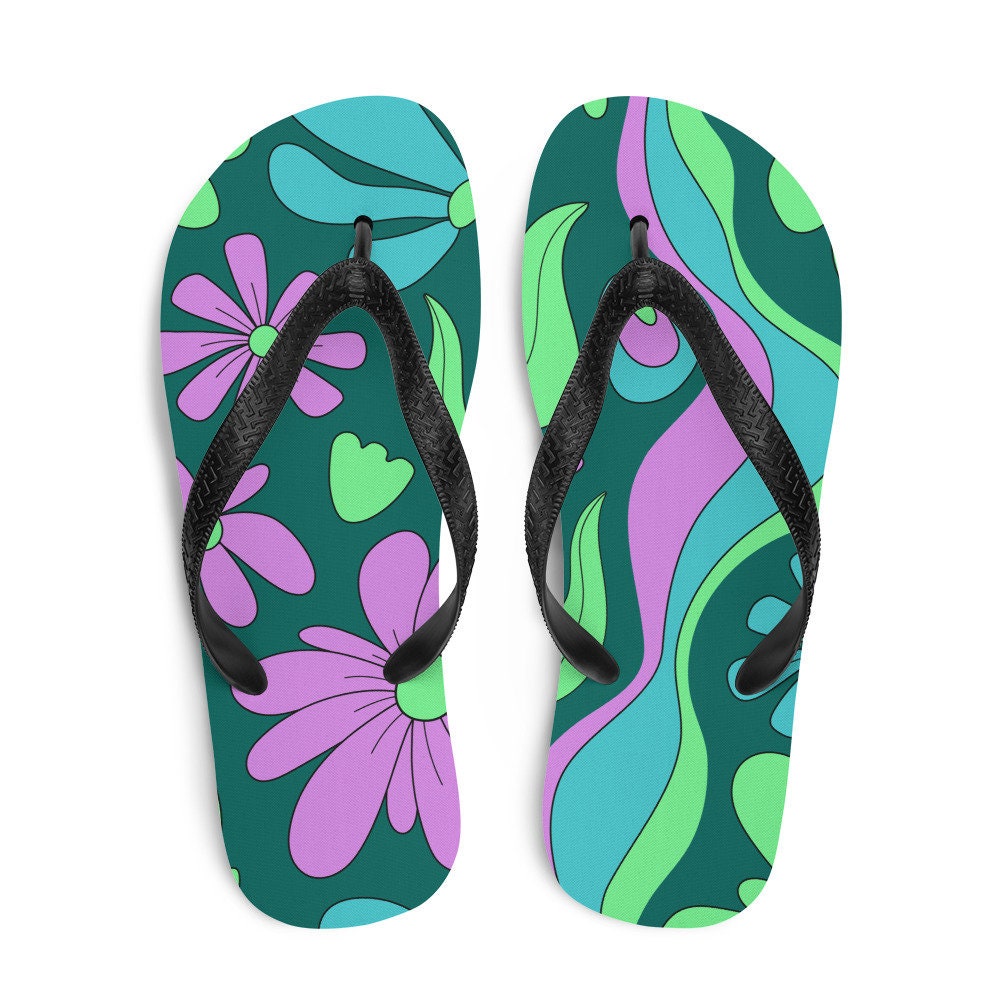 Flip Flops Floral Mondegreen Phish Shoes - Concert Sandals - Unisex - Etsy