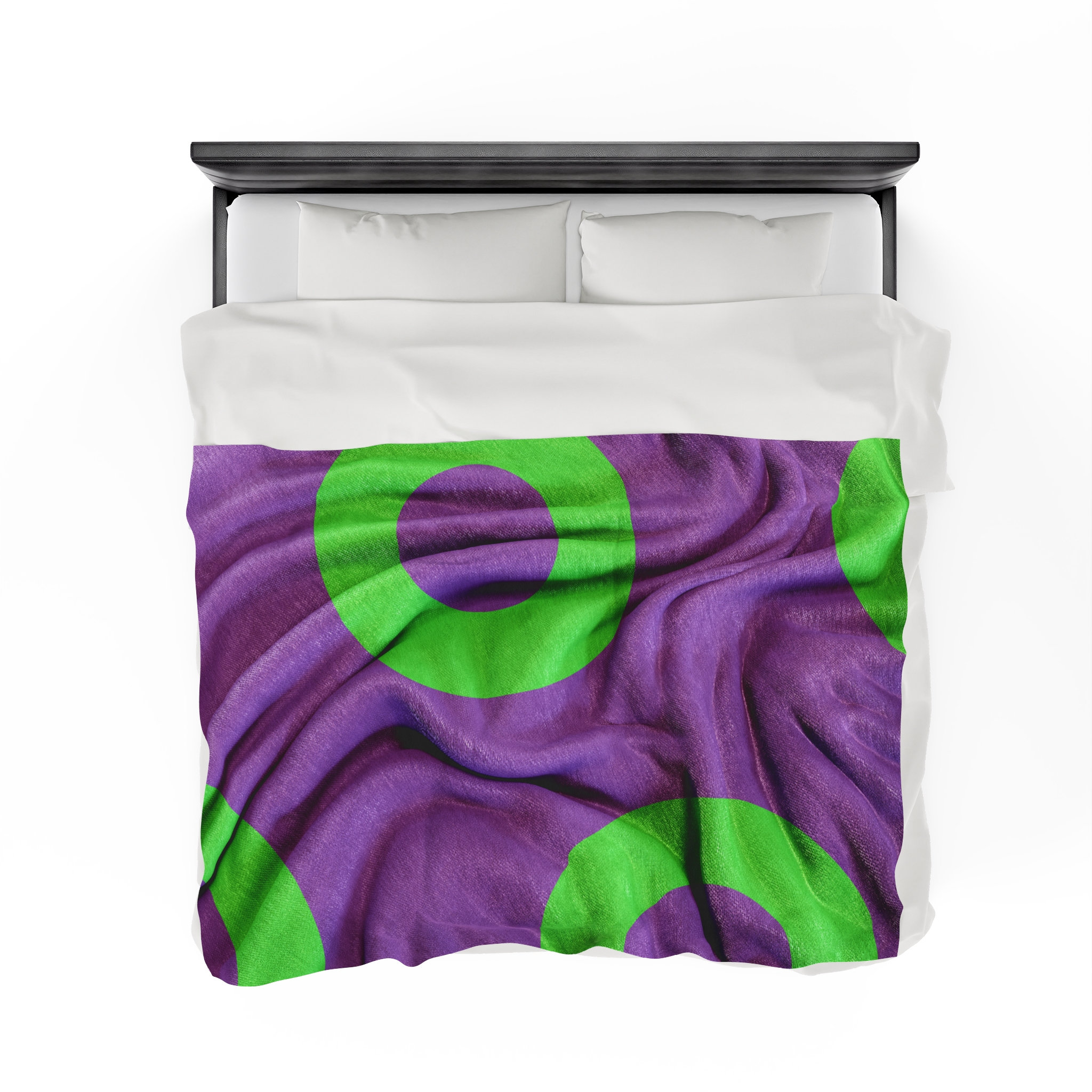 Phish Fishman Purple/green Donut Pattern Velveteen Plush Blanket Wrap ...