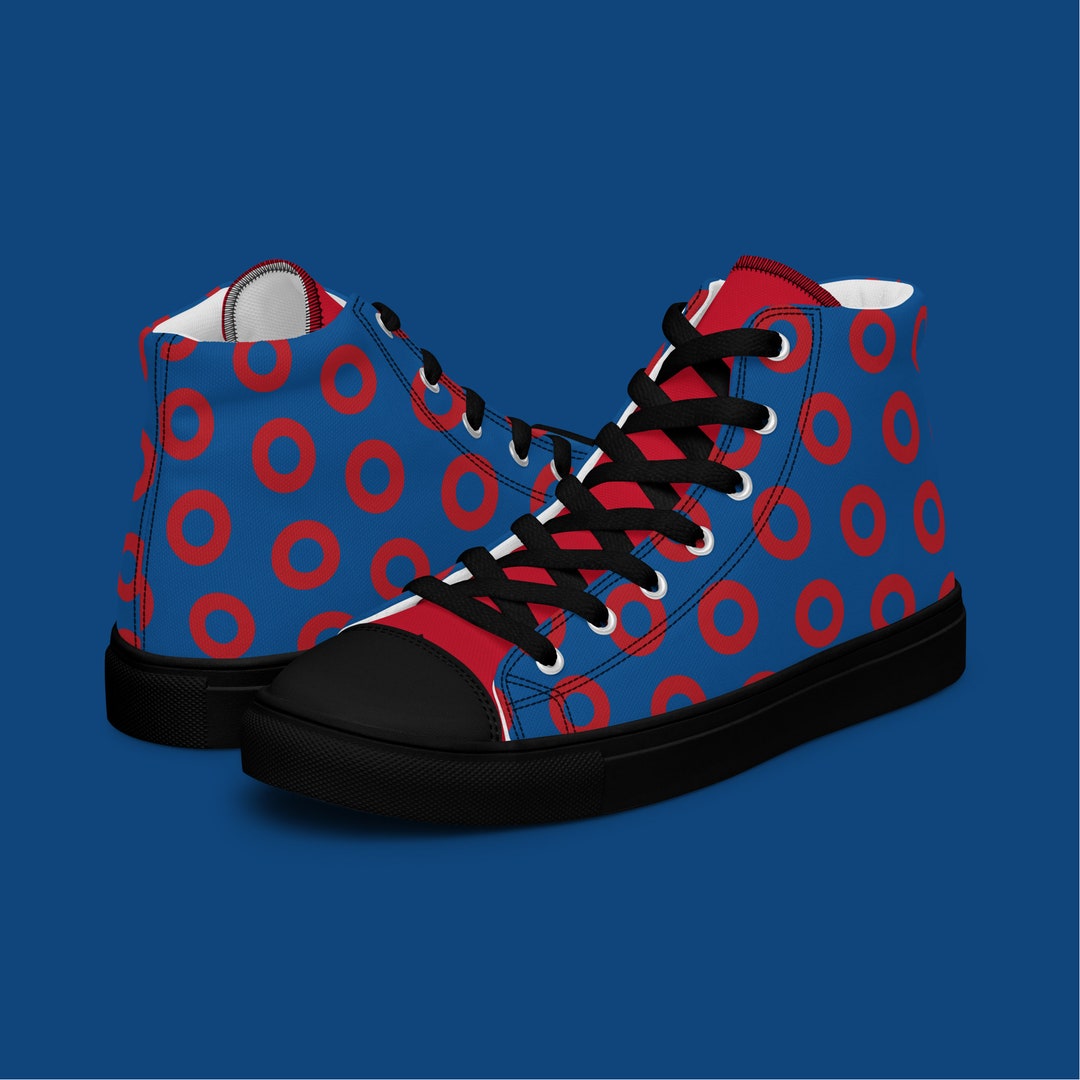 Women’s Phish Fishman Donut Blue/red High Top Canvas Sneakers, Black or ...