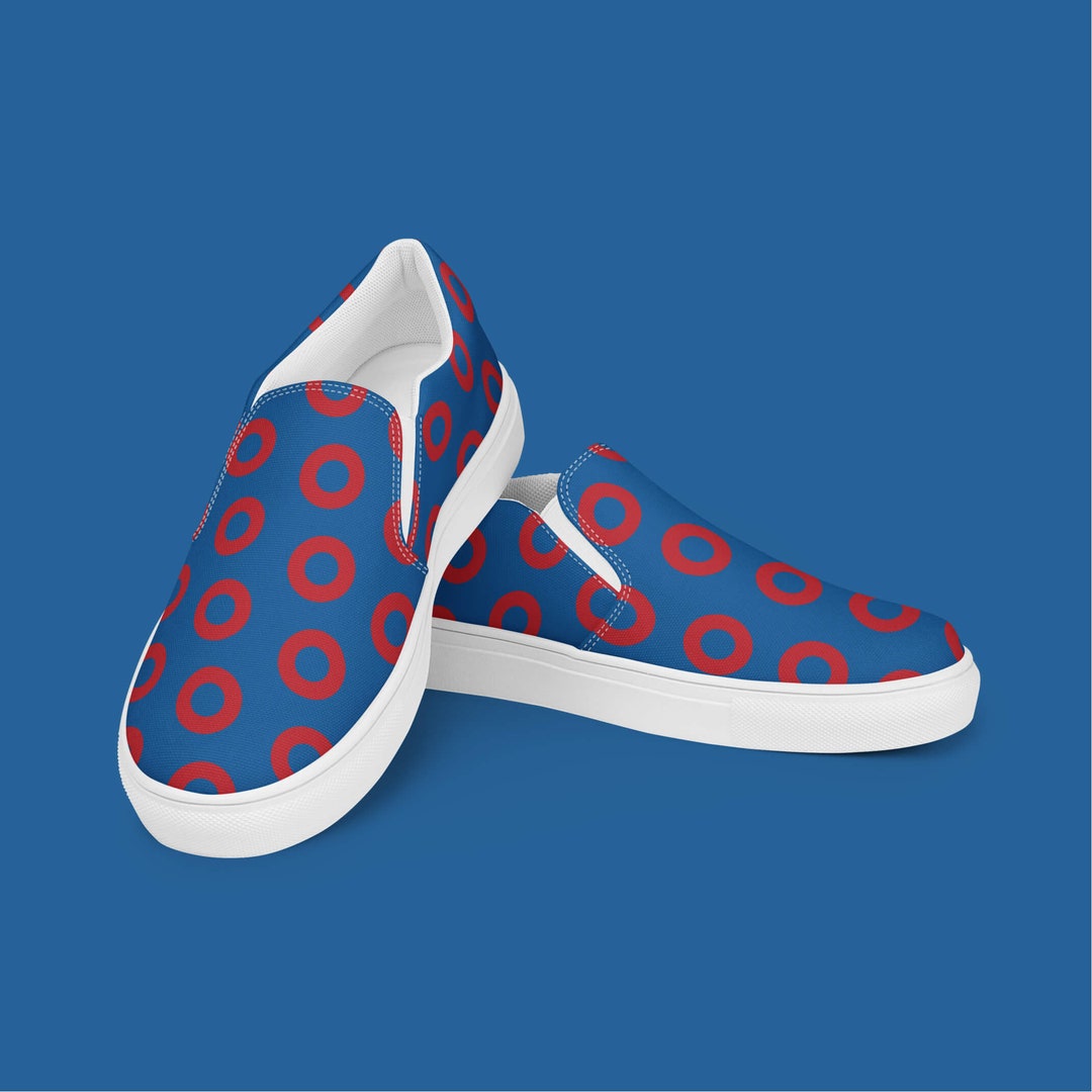 Women’s Phish Fishman Donut Blue Red Slip-on Canvas Shoes - Etsy