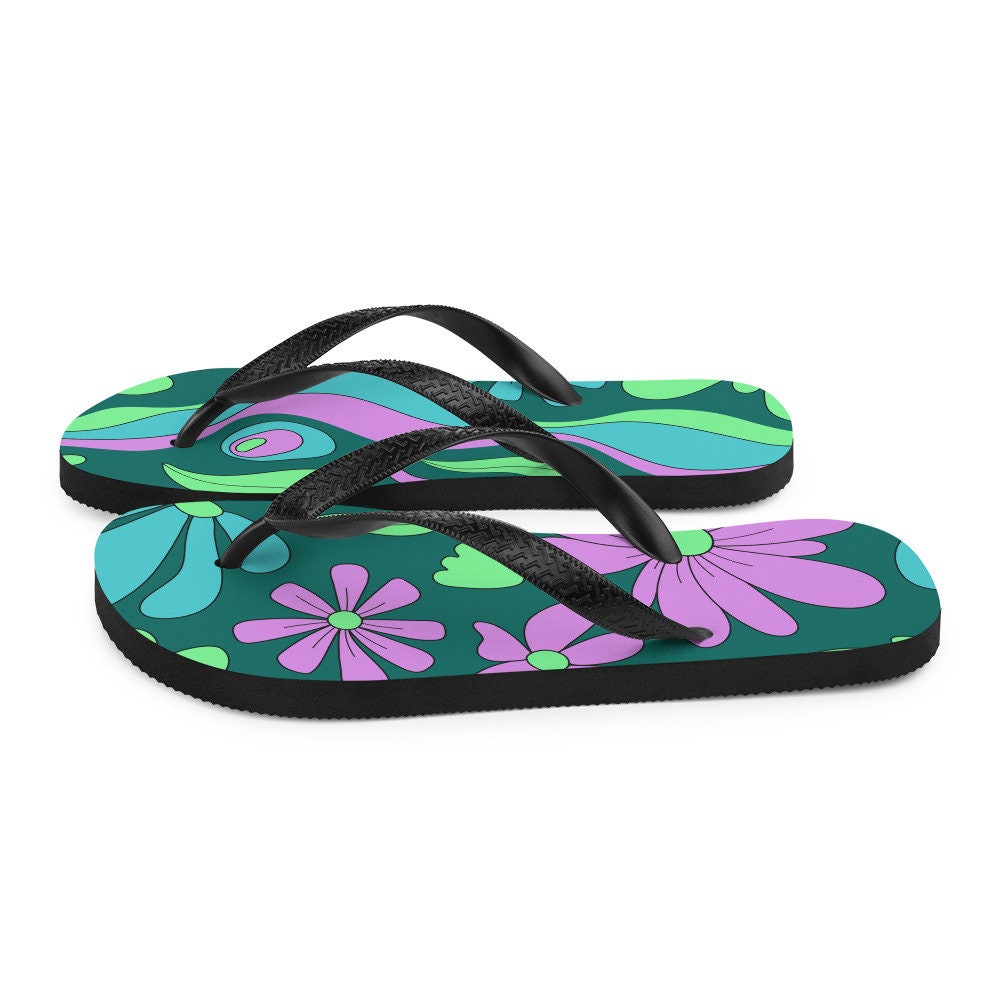 Flip Flops Floral Mondegreen Phish Shoes - Concert Sandals - Unisex - Etsy
