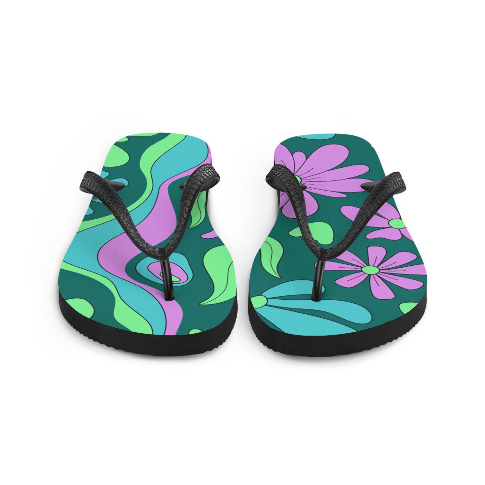 Flip Flops Floral Mondegreen Phish Shoes - Concert Sandals - Unisex - Etsy