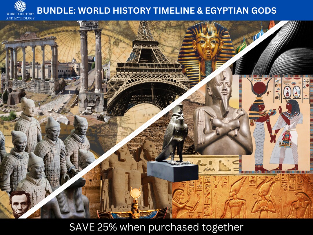 BUNDLE - World History Timeline and Family Tree of the Egyptian Gods - Etsy