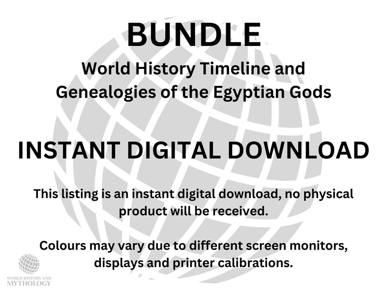 BUNDLE - World History Timeline and Family Tree of the Egyptian Gods - Etsy