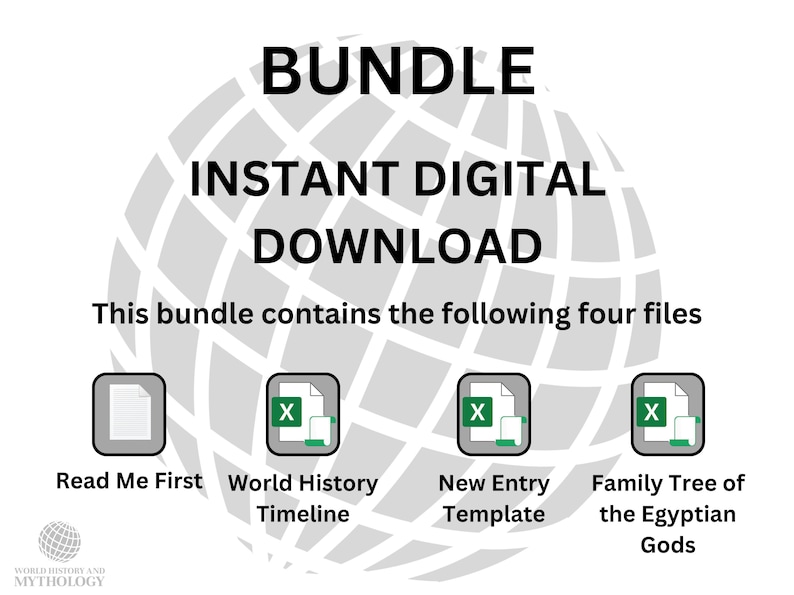 BUNDLE - World History Timeline and Family Tree of the Egyptian Gods - Etsy