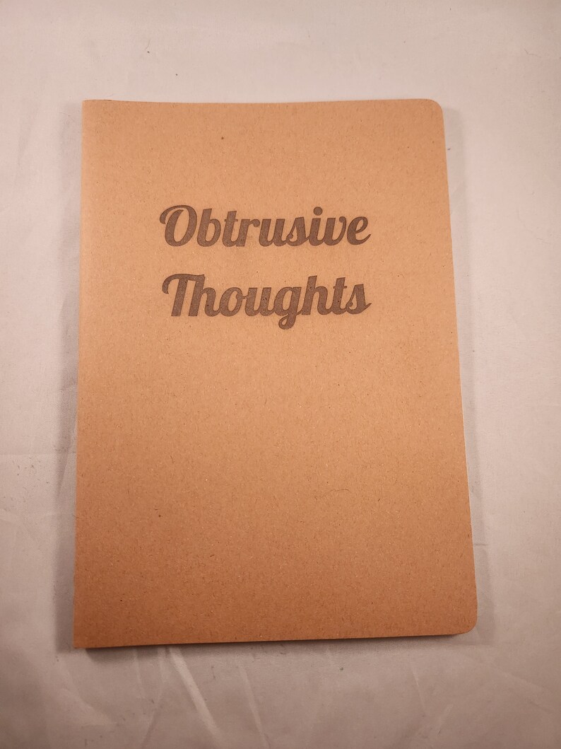 Laser Engraved Journal With Kraft Paper Cover - Obtrusive Thoughts - Etsy