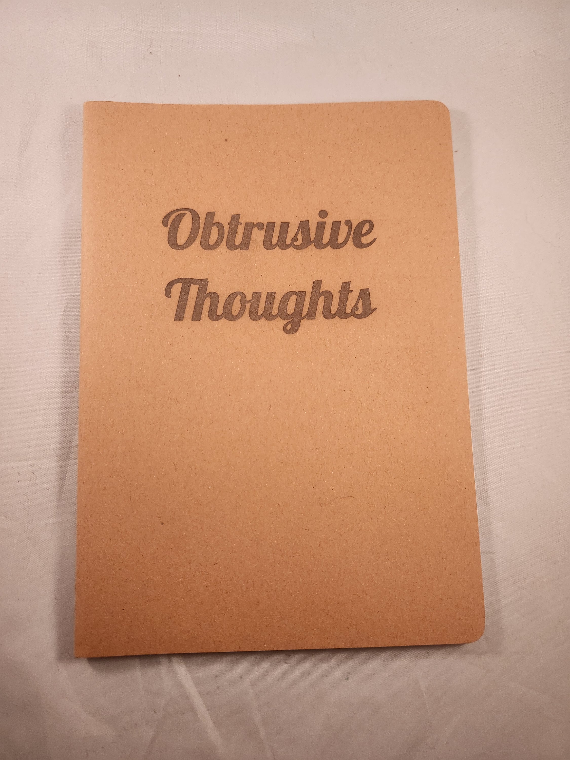 Laser Engraved Journal With Kraft Paper Cover Obtrusive Thoughts - Etsy