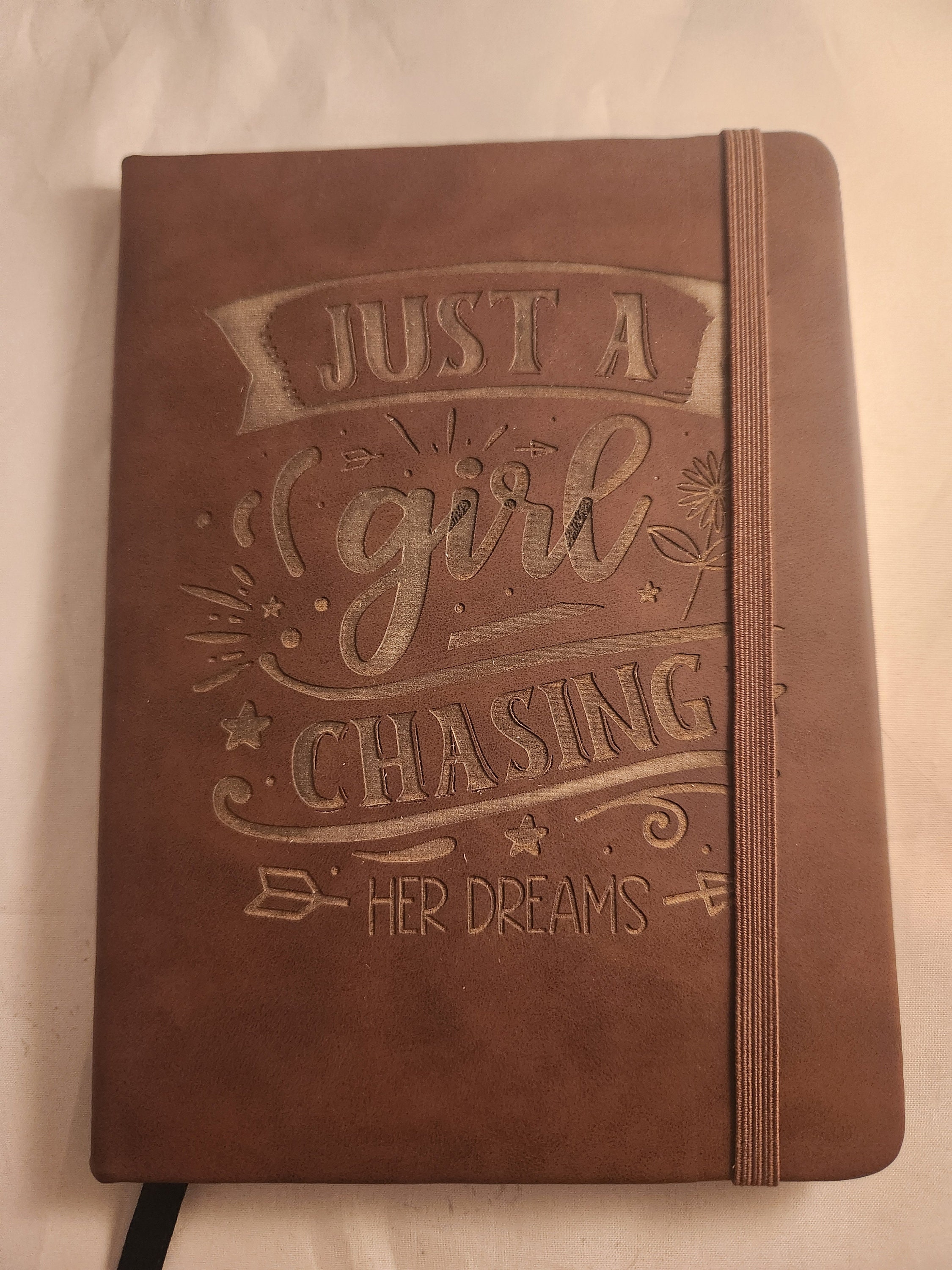 Faux Leather Laser Engraved Journal - Medium B6 Size- "just a Girl ...