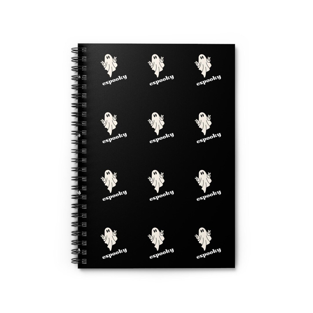 Ghost Peace Sign Spiral Notebook - Ruled Line, Halloween Journal ...