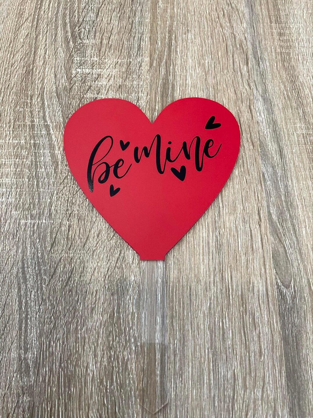 15.24 Cm Heart Shape Acrylic Cake Topper Valentine's Daybe Mine - Etsy