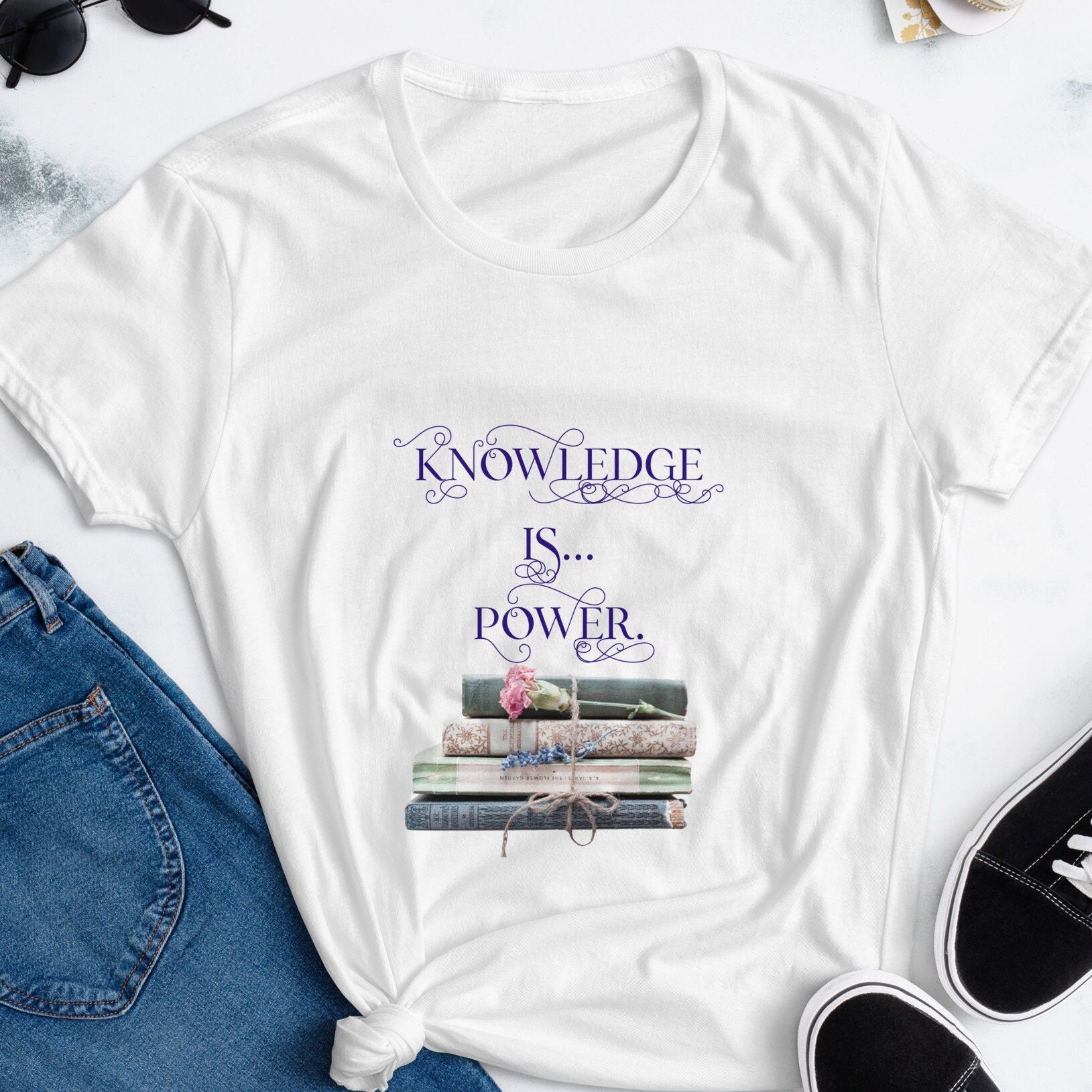 Knowledge is Power T-shirt, Book Tshirt, Reading Shirt, Gifts, Shirts ...