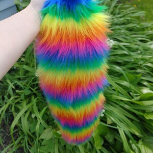 GIANT Rainbow Costume Tail - Furry Tail - Cosplay - Fake Animal Tail ...