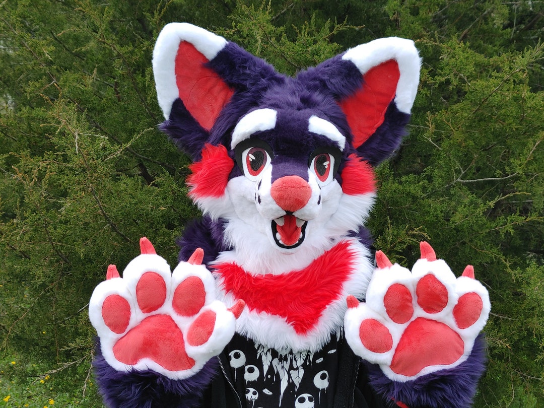 Canine Fursuit Head and Puffy Paws - Good Quality Dog Costume - Partial ...