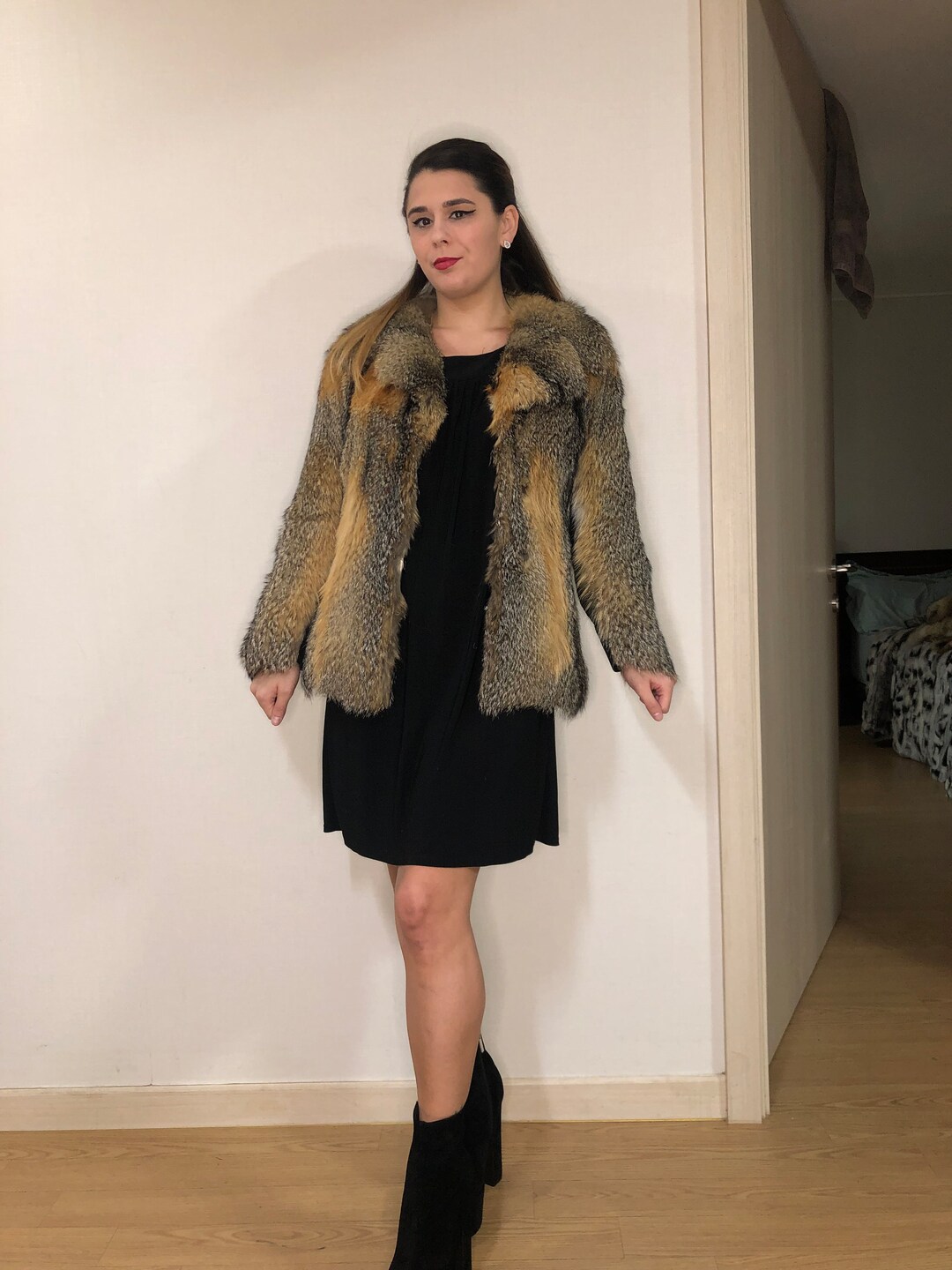 Real Fur Grey Fox Coat - Etsy