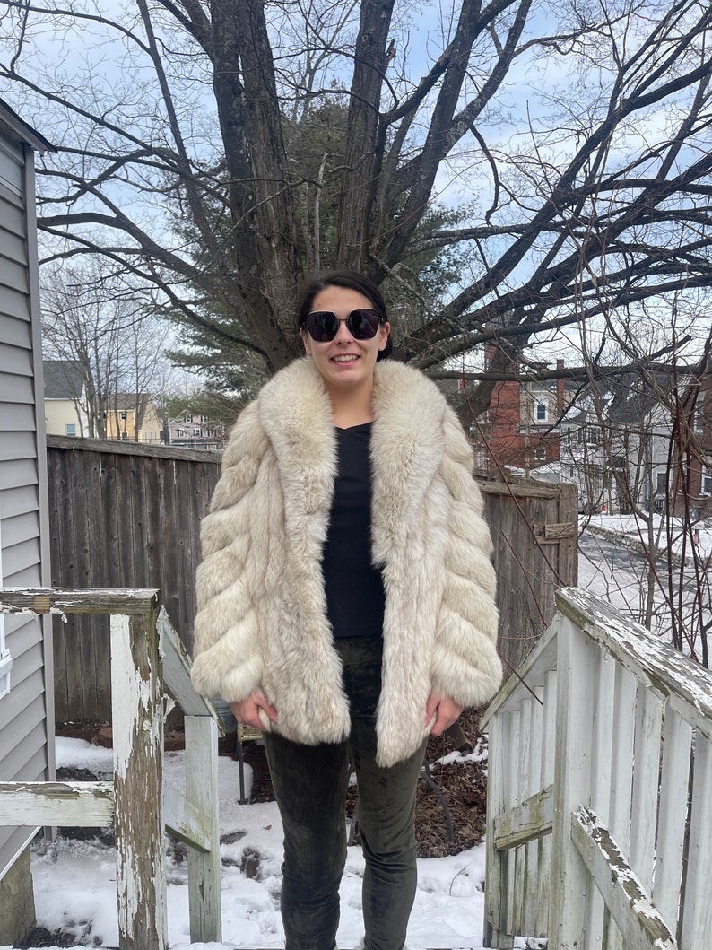 Real Blue Fox Fur Coat - Etsy