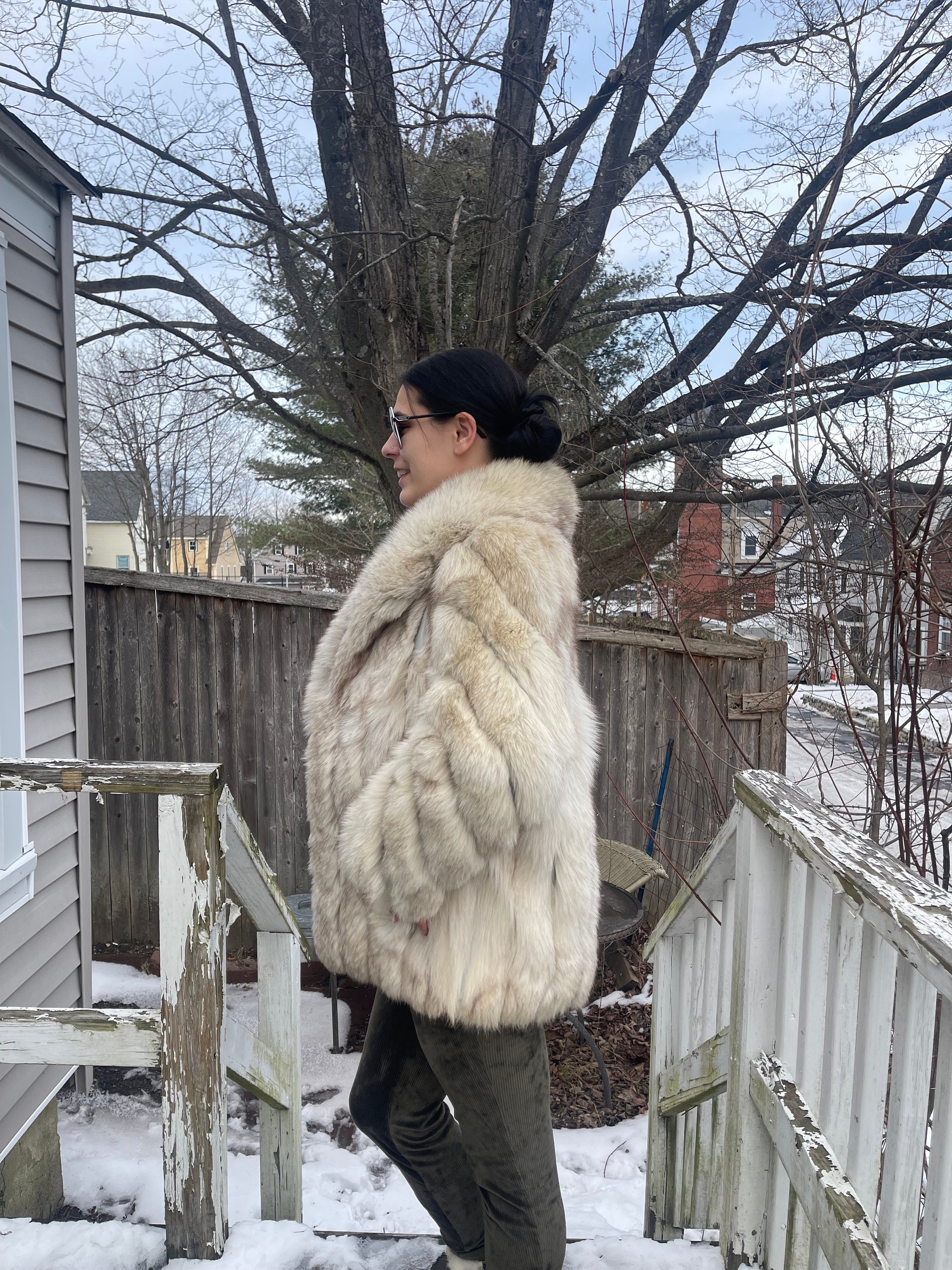 Real Blue Fox Fur Coat - Etsy