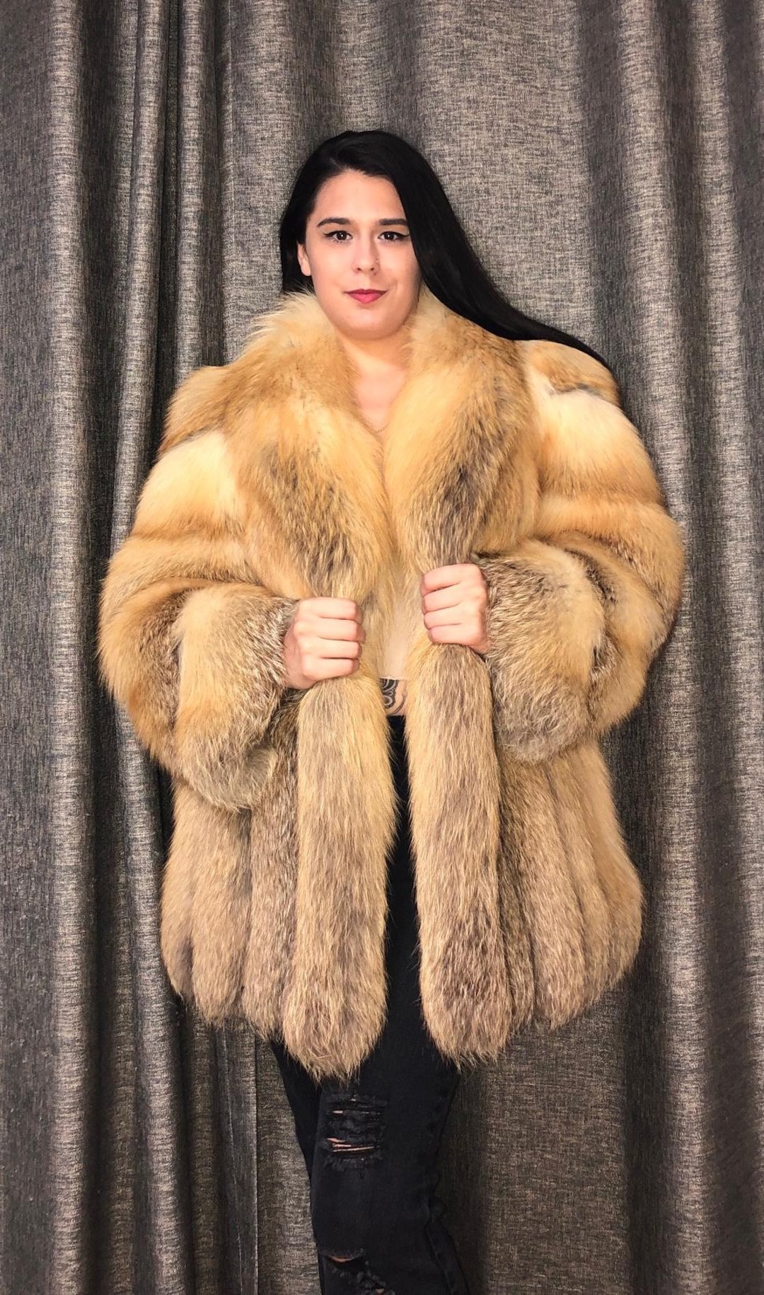 Golden Isle Fox Fur Coat - Etsy
