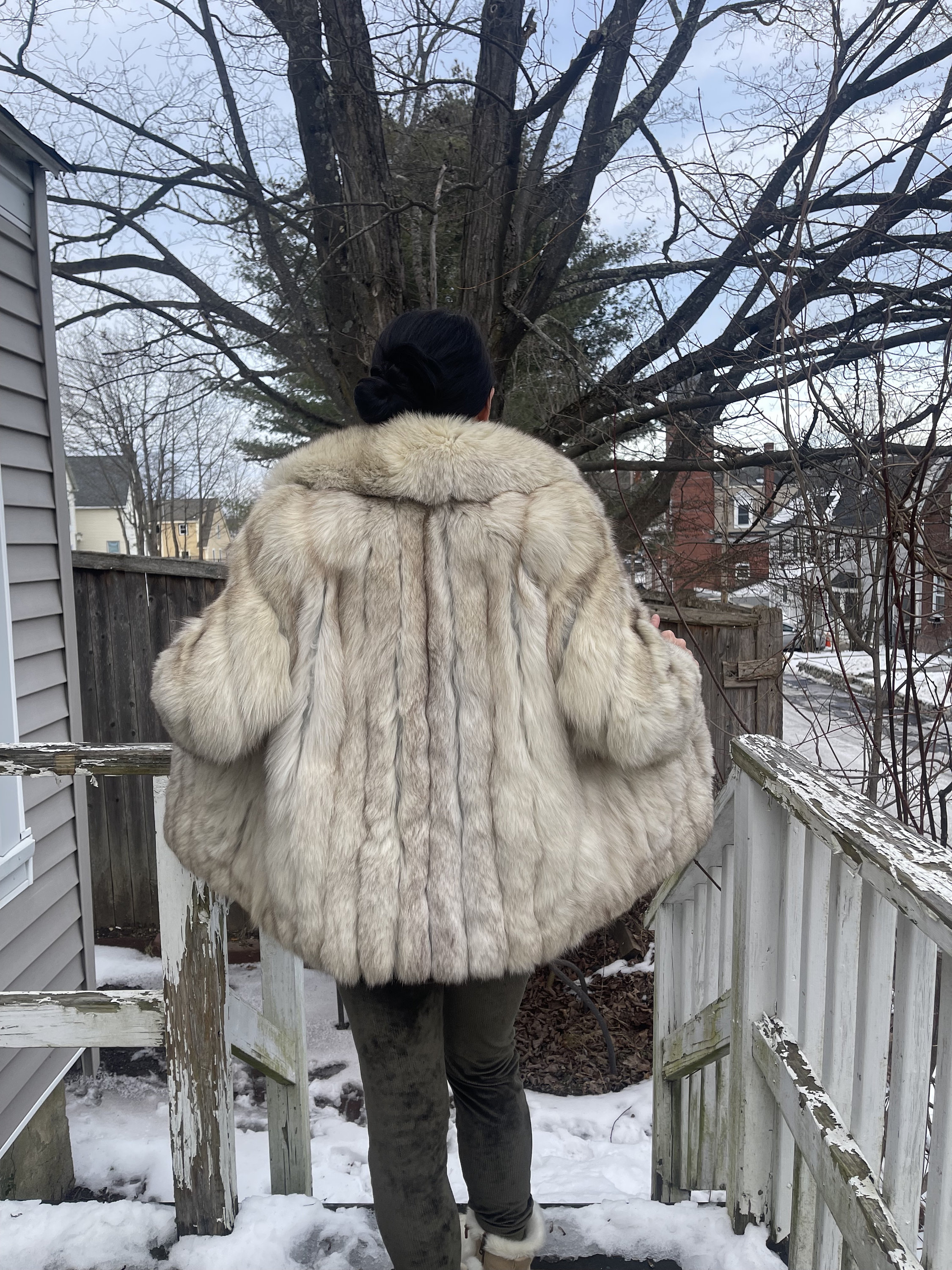 Real Blue Fox Fur Coat - Etsy