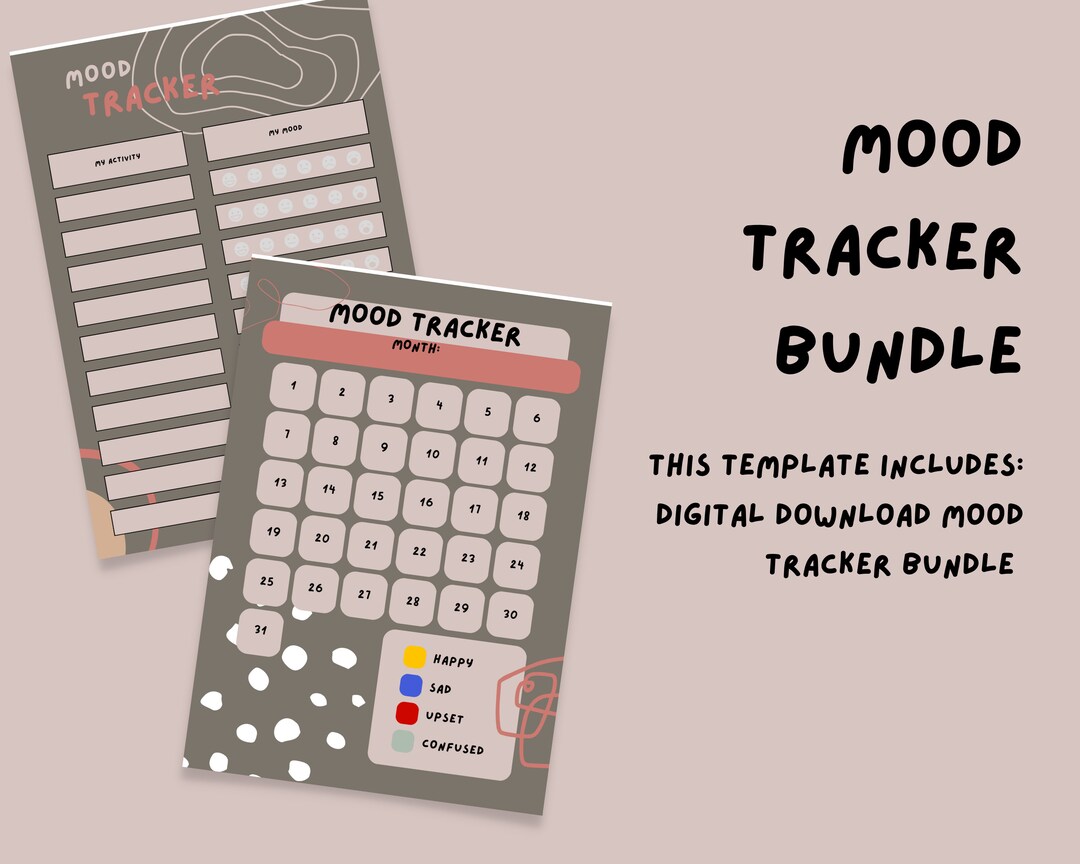 Mood Tracker Printable Mood Tracker Bullet Journal Mood Tracker Digital Mood Tracker Mood ...