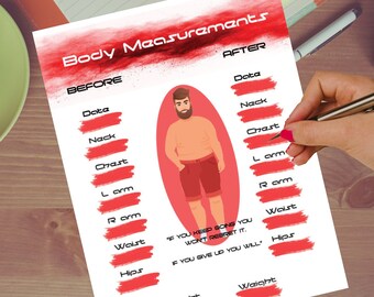 Body Measurement Tracker | Spring Design | Before and After | From Neck ...
