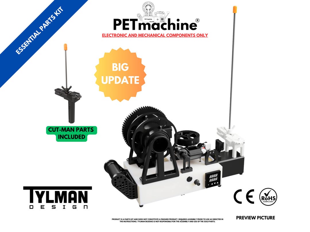 Kit de piezas esenciales para PETmachine: ¡crea tu propio filamento de impresión 3D a partir de ...