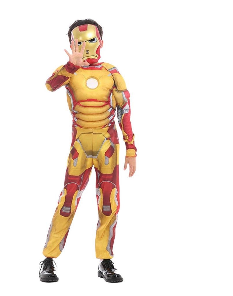 Kids Iron Man Muscle Chest Halloween Costume Jumpsuit With Mask - Etsy
