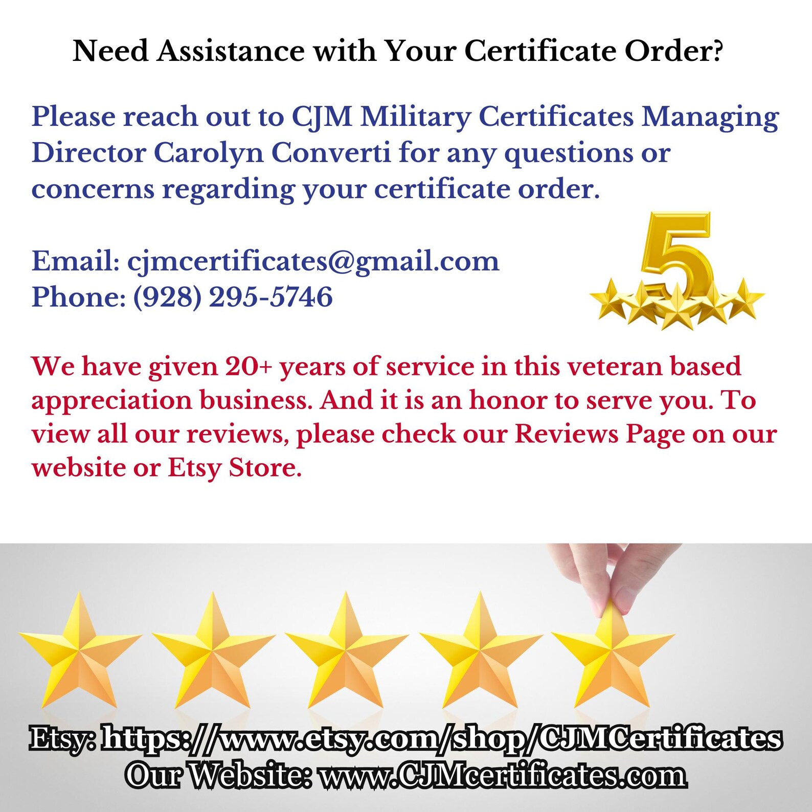 US Military Certificate of Service With Medals 019-customize With Corjl ...